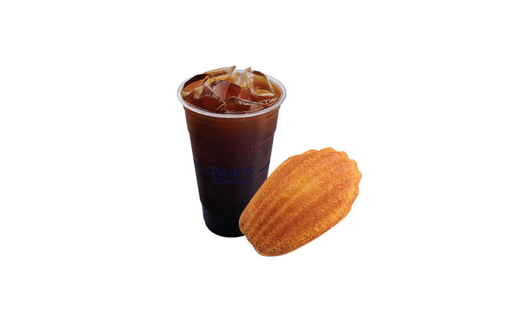 빽다방 부드러운 마들렌 세트iced앗메리카노iced큰 마들렌 최저가 액티비티 인기상품 야놀자